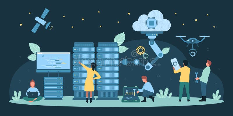 Datacenter Technology, AI, Hardware and Software Dark Concept Stock ...