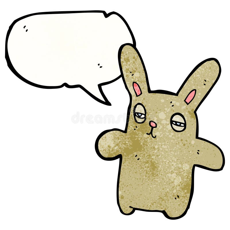 Cartoon tired bunny rabbit stock vector. Illustration of speaking ...
