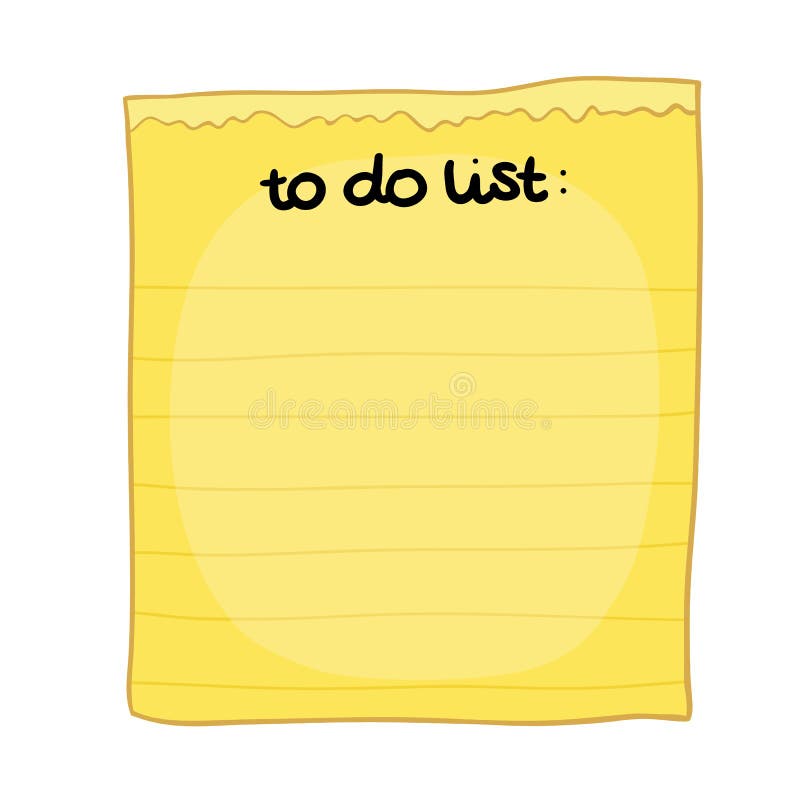 Cartoon to do list stock vector. Illustration of page - 41372842
