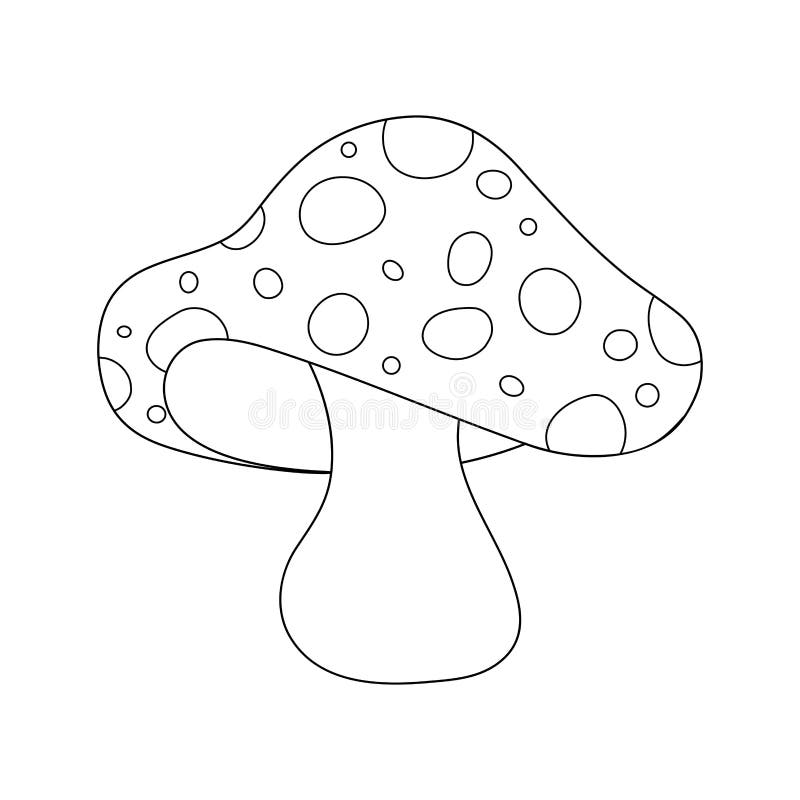 Cartoon Toadstool Silhouette Isolated on White Background Stock Vector ...