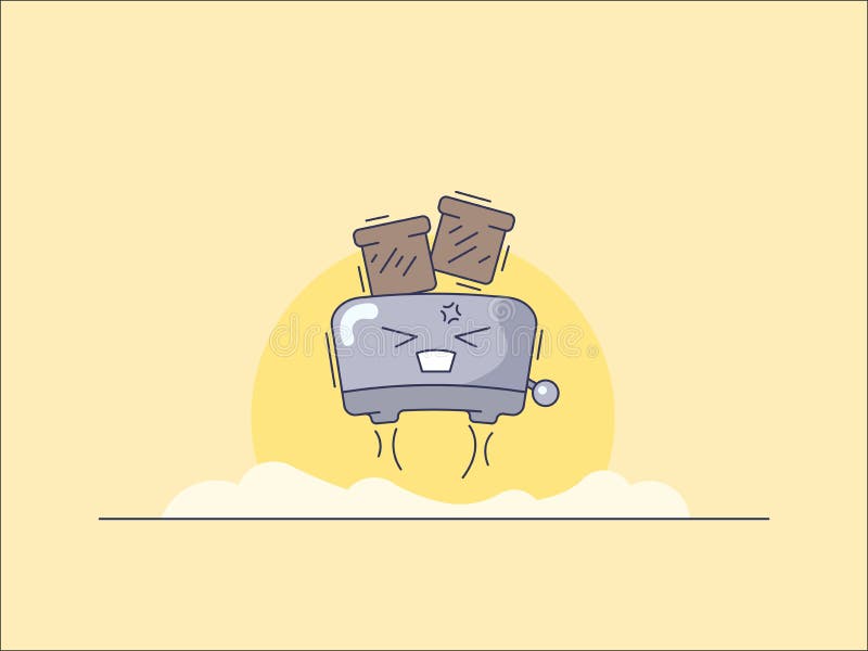 Cartoon toaster image stock vector. Illustration of meal - 110139951
