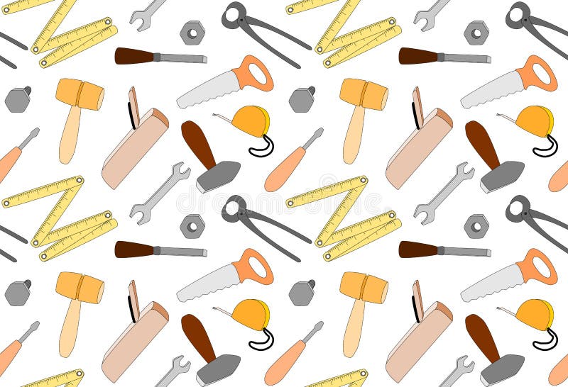 Cartoon tools set stock vector. Illustration of nail - 107069588