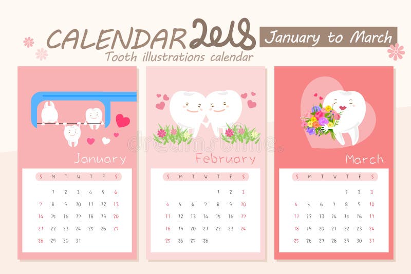 Tooth with 2018 year stock vector. Illustration of calendar - 102603536
