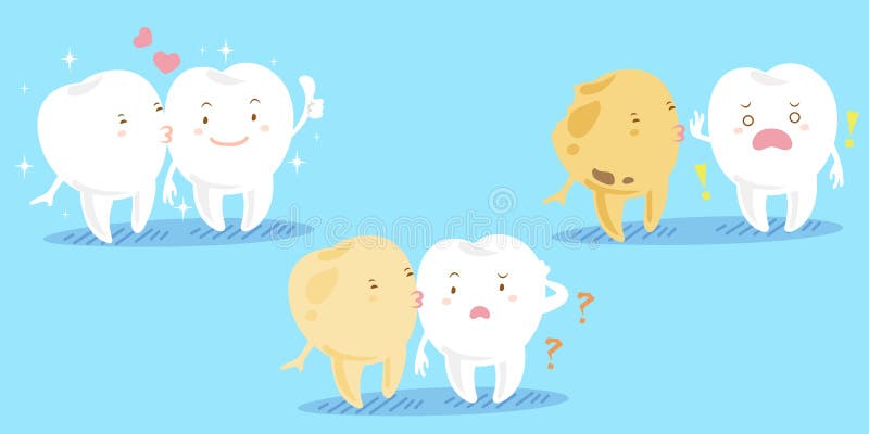 Cartoon Tooth with Dacay Problem Stock Vector - Illustration of dental ...