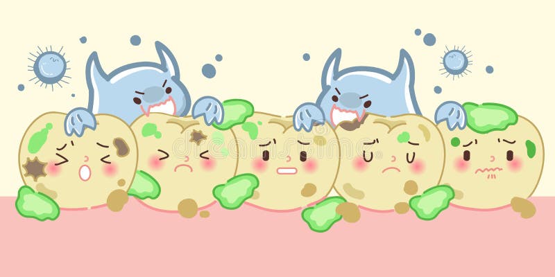 Tooth Decay with Health Problem Stock Vector - Illustration of enamel ...