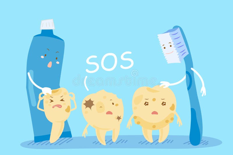 Cartoon Tooth Decay Problem Stock Vector - Illustration of medical ...