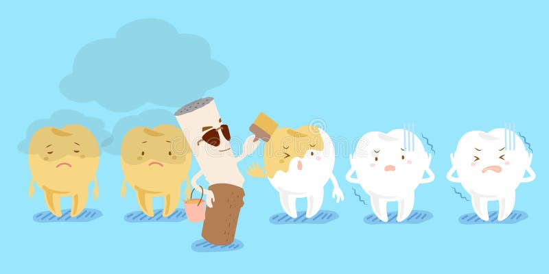 Cartoon Tooth with Smoke Problem Stock Vector - Illustration of care ...