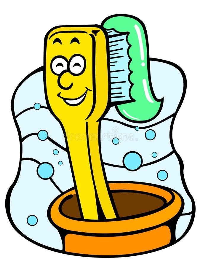 Cartoon toothbrush stock vector. Illustration of colors - 8453662