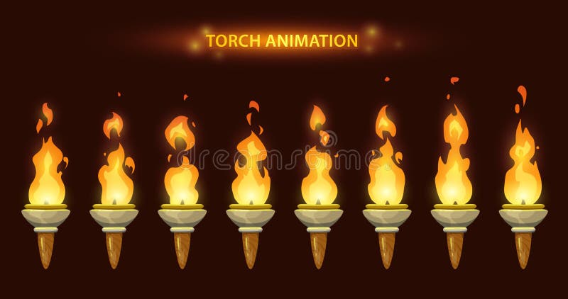Cartoon torch animation. stock vector. Illustration of sequence - 85012150