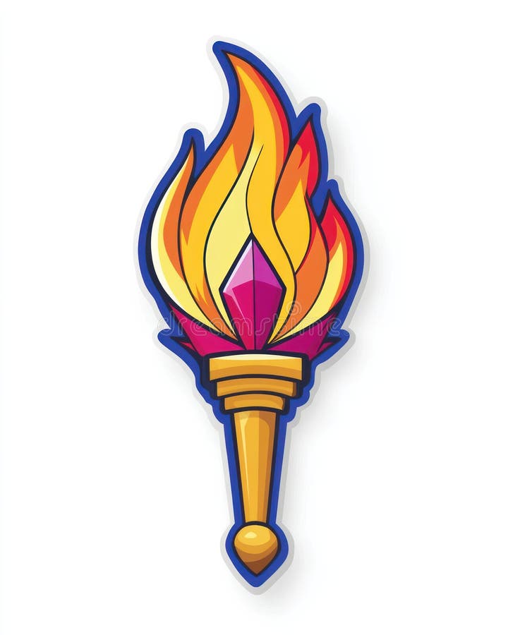 Cartoon Torch with Gemstone Stock Illustration - Illustration of sport ...