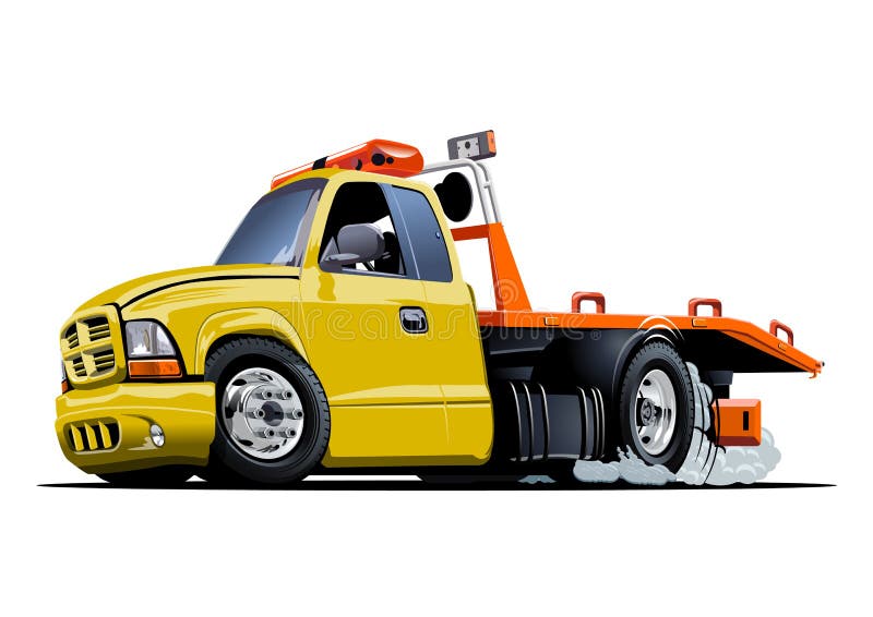 Cartoon tow truck stock vector. Illustration of freight - 180294276