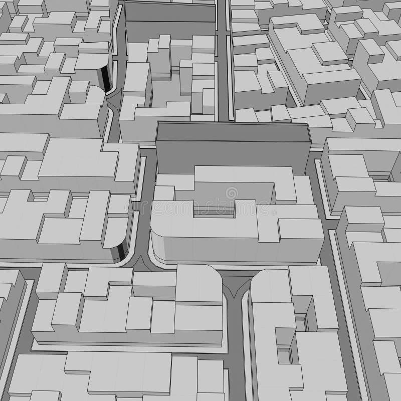 Cartoon Town Bird Eye View Urban Stock Illustration - Illustration of ...