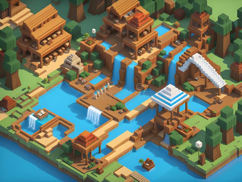 Cartoon Town and Small Houses. Illustration, Ai Generated Stock Illustration - Illustration of ...