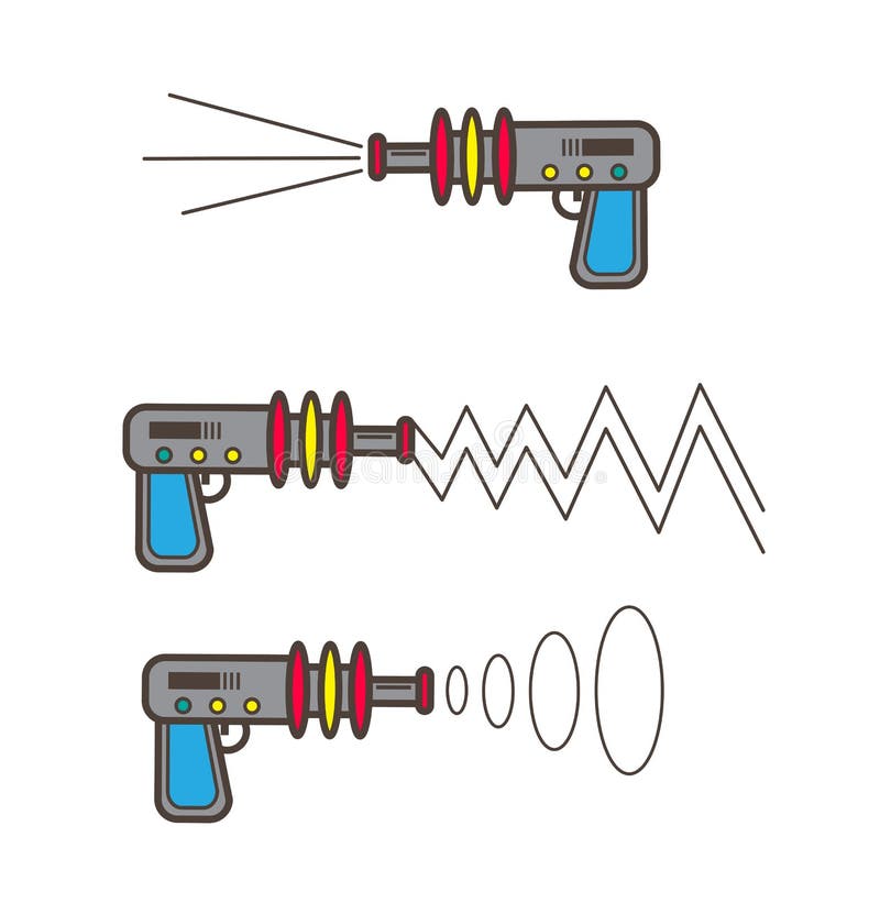 Cartoon Toy Guns Vector Set Stock Illustration - Illustration of ...