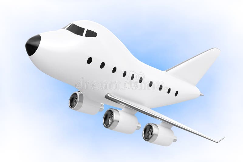 Cartoon Toy Jet Airplane. 3d Rendering Stock Illustration ...