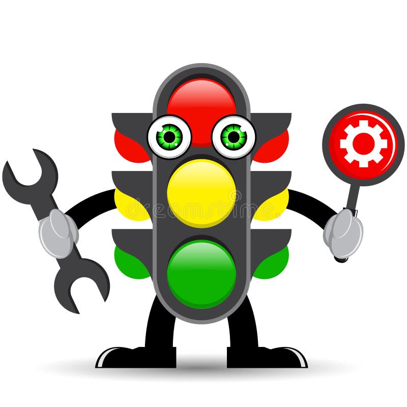 Cartoon Traffic Light Character Design Stock Vector - Illustration of ...