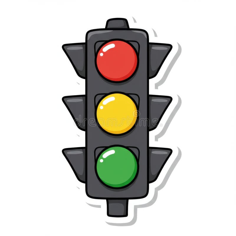 Cartoon Traffic Light Illustration Stock Illustration - Illustration of ...