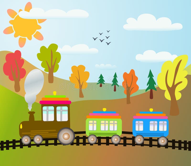 Cartoon Train stock vector. Illustration of rail, train - 100380519