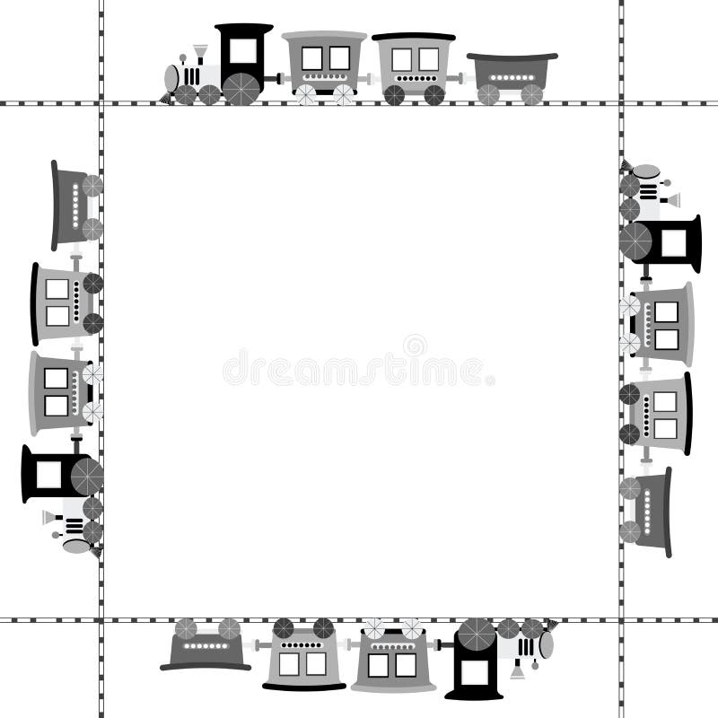 Cartoon train frame stock vector. Illustration of wagon - 77895402