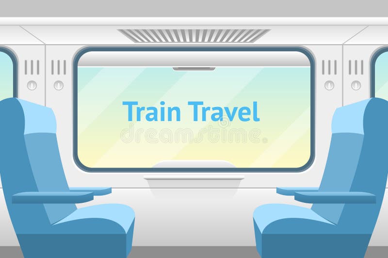 Cartoon Train Inside Interior and Window Empty. Vector Stock Vector ...