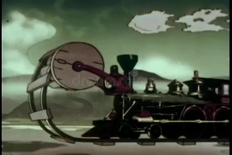 Cartoon of Train Laying Its Own Tracks Stock Footage - Video of seconds ...