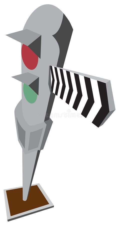 Cartoon train signal stock illustration. Illustration of equipment ...