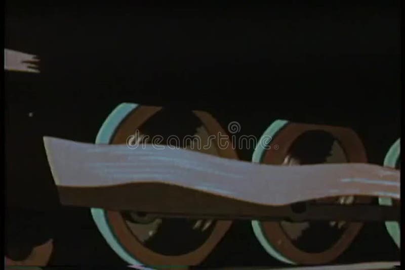 Cartoon of Train Speeding Down Railroad Track Stock Footage - Video of ...
