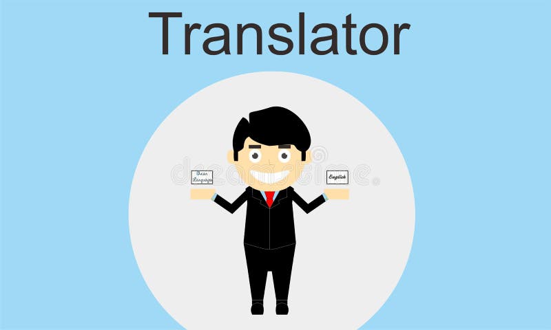 Cartoon translator man stock illustration. Illustration of business ...
