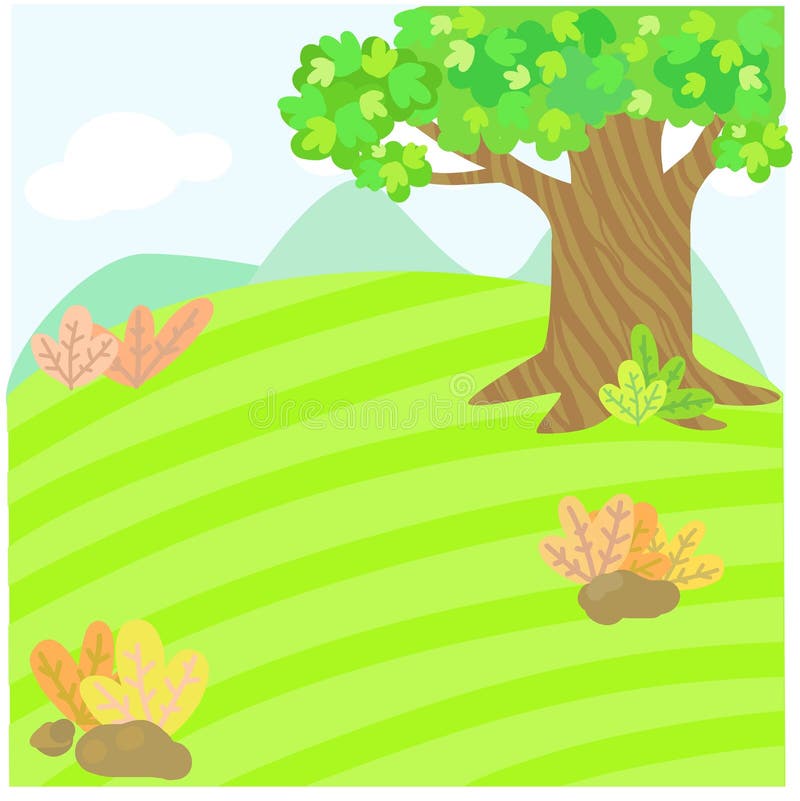 Cartoon the Tree on Background. Stock Illustration - Illustration of ...