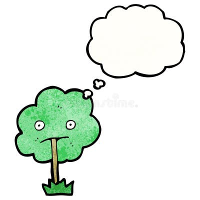 Cartoon tree with eyes stock illustration. Illustration of thought ...