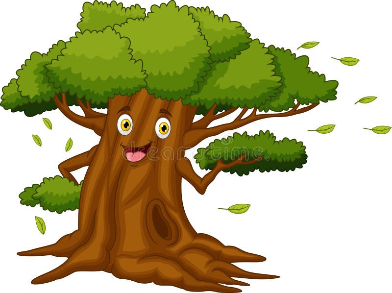 Tree With Face stock vector. Illustration of nose, drawing - 12768540