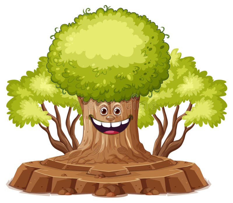 Cartoon Tree with Angry Face Vector Stock Vector - Illustration of ...