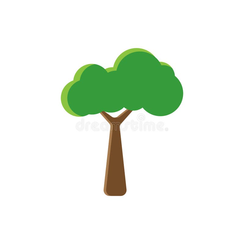 Cartoon Tree Logo Template Icon Stock Vector - Illustration of trees ...