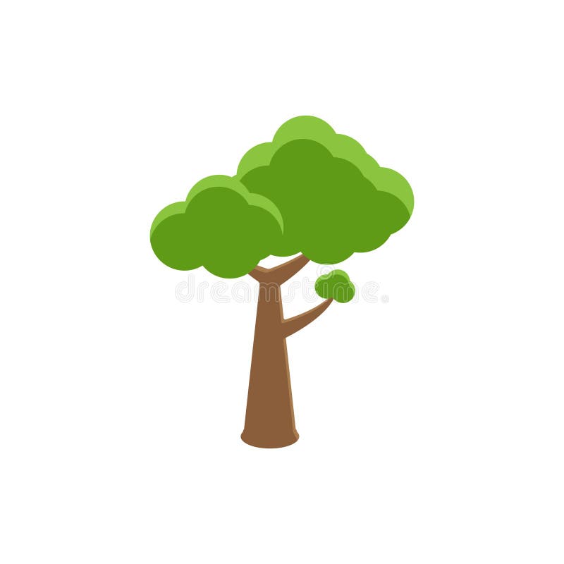 Cartoon Tree Logo Template Icon Stock Vector - Illustration of template ...