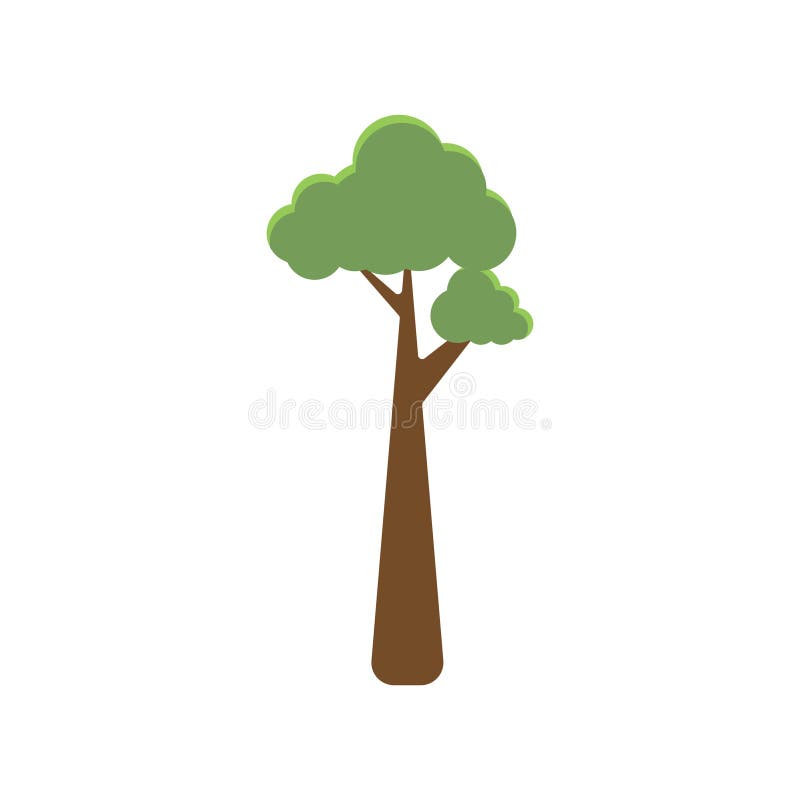 Cartoon Tree Logo Template Icon Stock Vector - Illustration of forest ...
