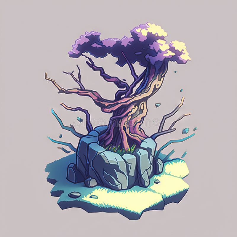 Growing Out Rock Tree Stock Illustrations – 5 Growing Out Rock Tree ...