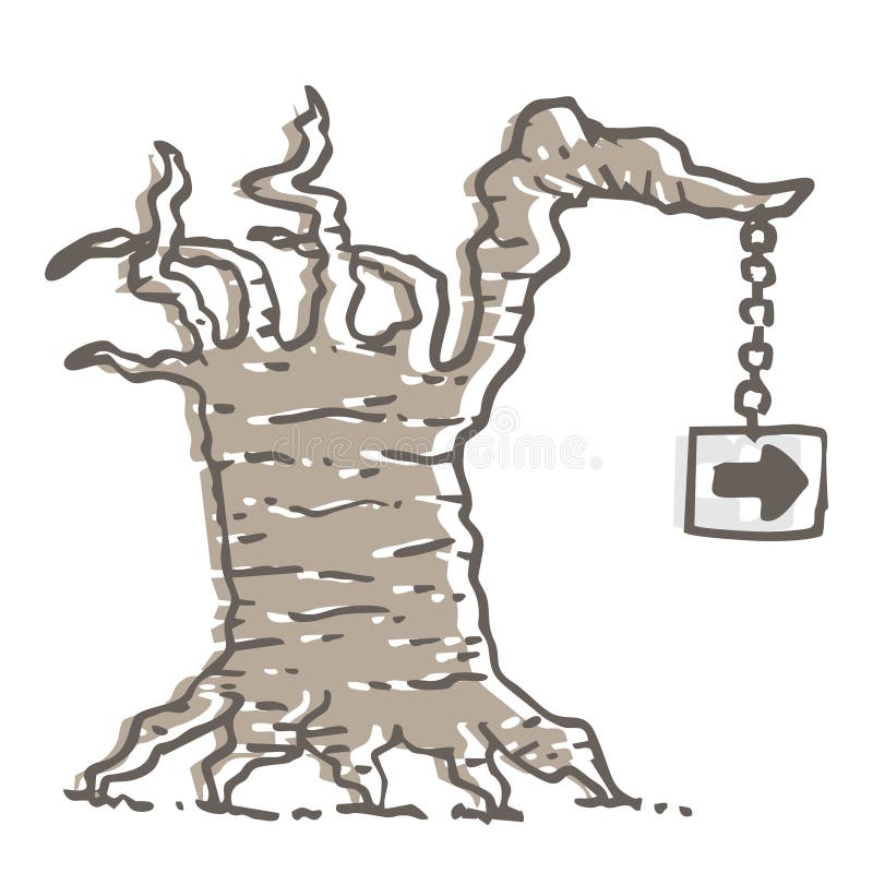 Cartoon tree sign stock vector. Illustration of card - 25622638