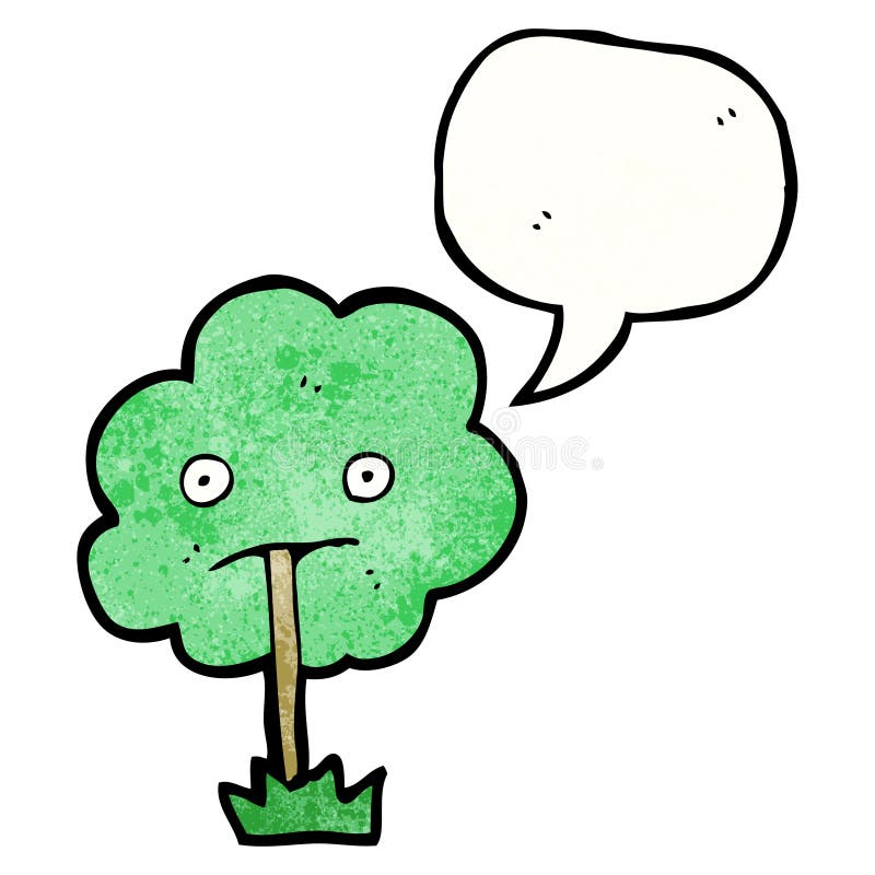 Cartoon Tree with Speech Bubble Stock Vector - Illustration of speaking ...