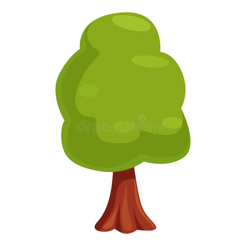 Cartoon Tree Standing Tall with Lush Green Foliage Stock Vector ...