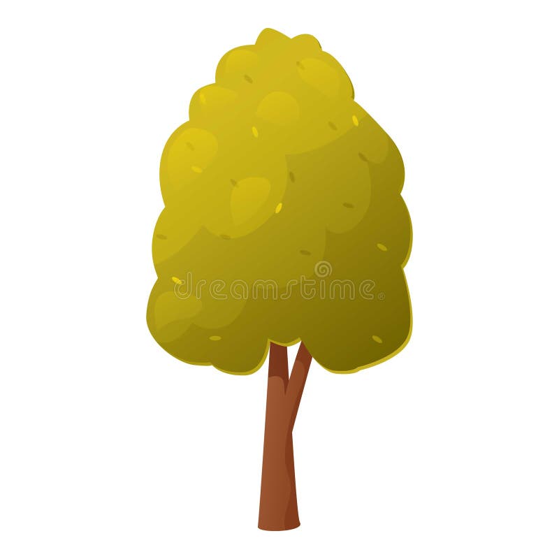 Cartoon Tree Standing Tall with Lush Green Foliage Stock Vector ...