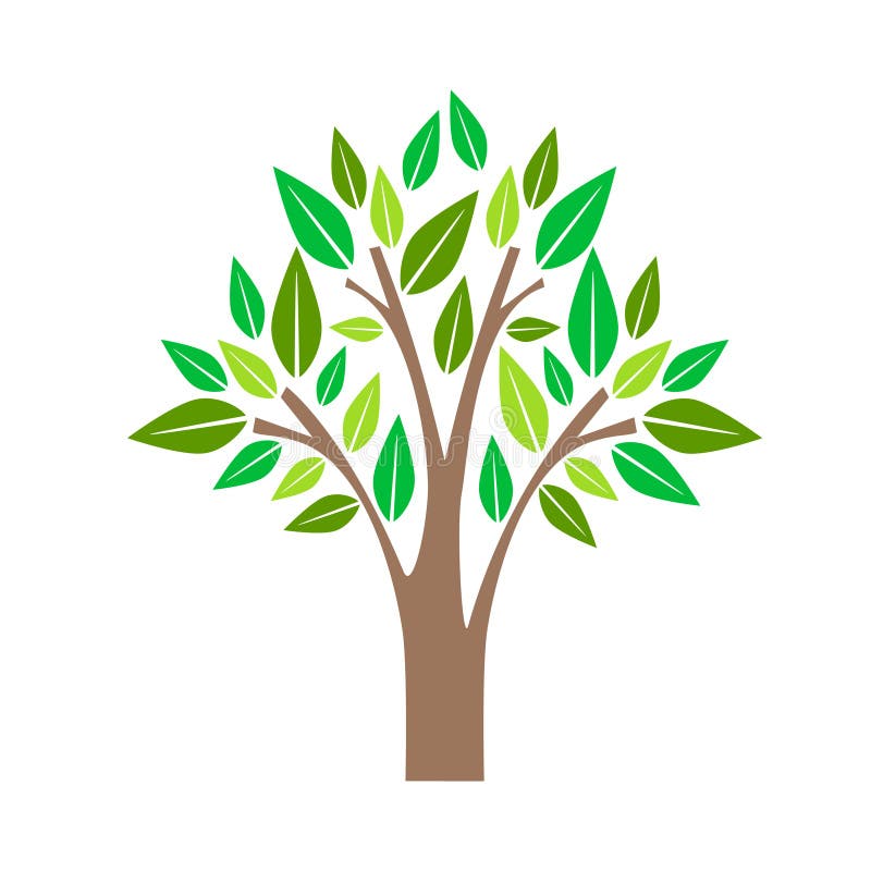 3d Green Tree Cartoon Style. Vector Stock Vector - Illustration of ...