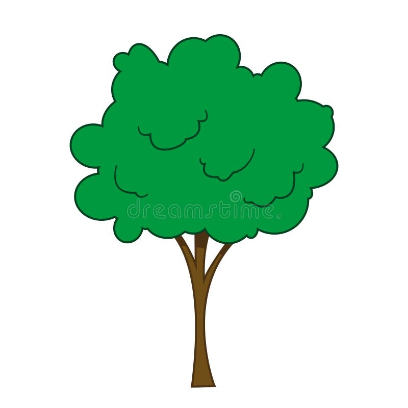 Cartoon Green Isolated Tree. Stock Vector - Illustration of tree, icon ...