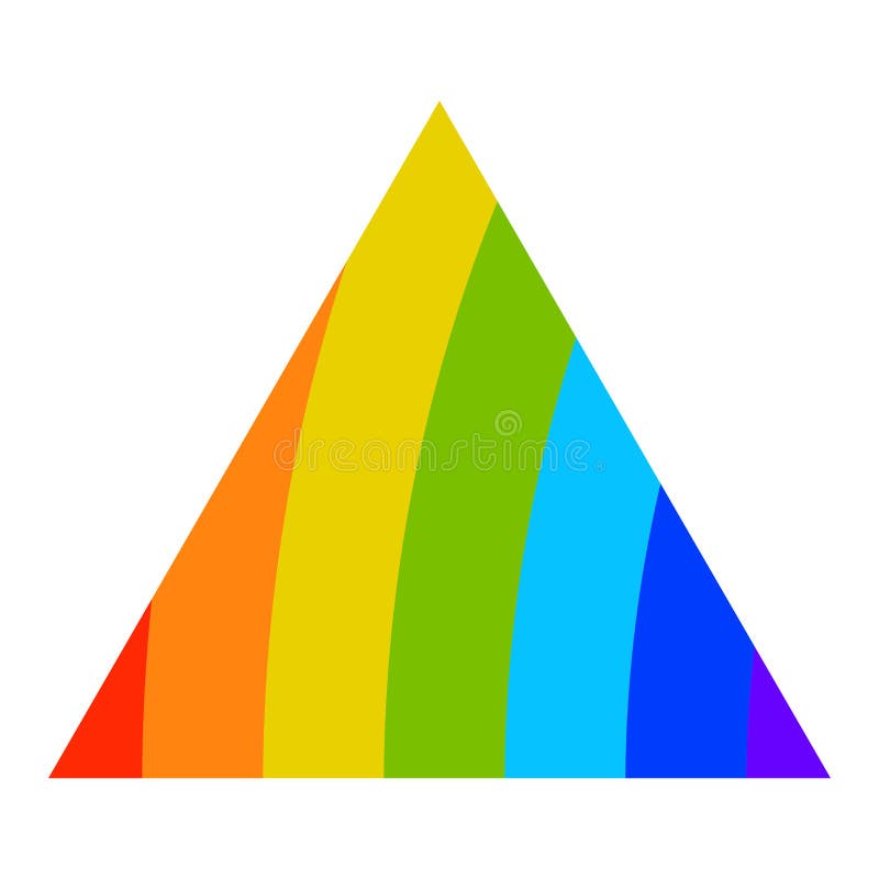 Cartoon Triangle with Rainbow Texture in Flat Style Stock Vector ...
