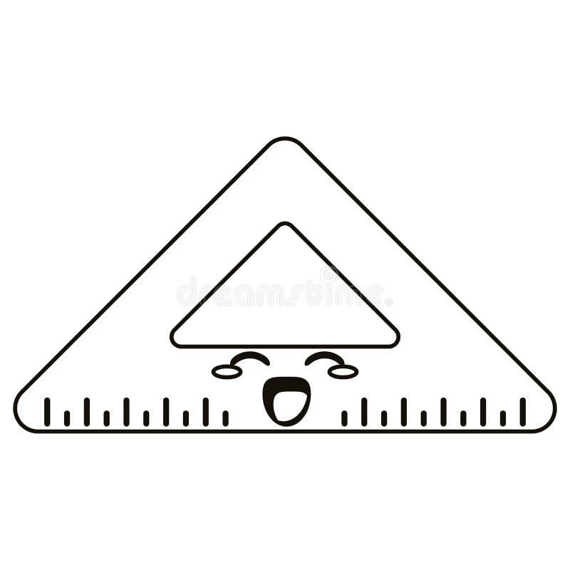 Cartoon Triangle Ruler School Thin Line Stock Vector - Illustration of ... Cartoon Triangle Ruler School Thin Line Stock Vector - Illustration of ...