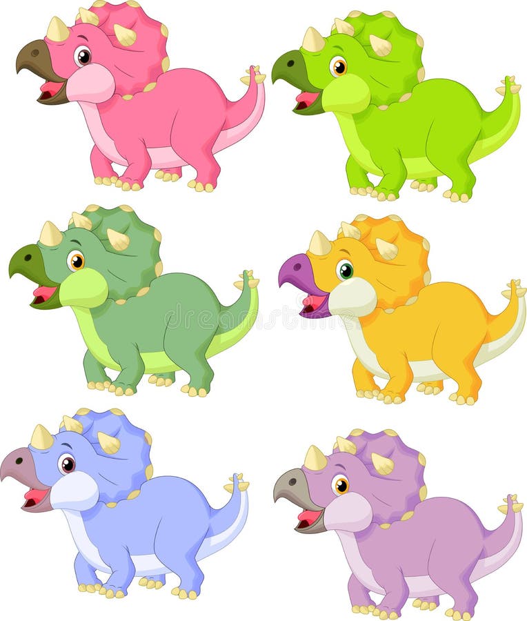 Cartoon Triceratops Isolated on White Background Stock Vector ...