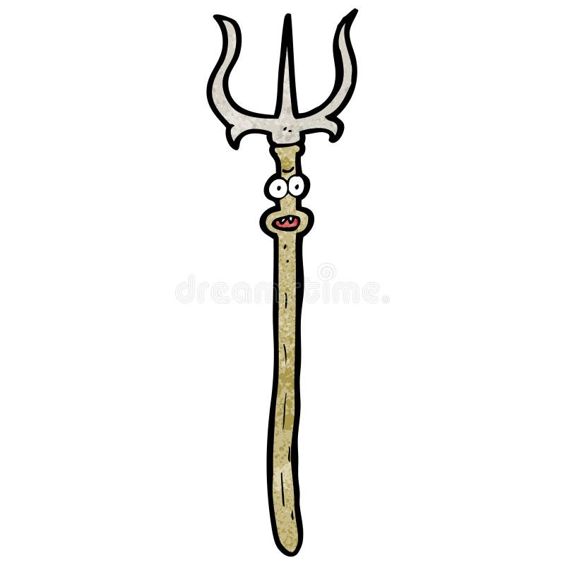 Cartoon trident stock vector. Illustration of hand, trident - 38088843