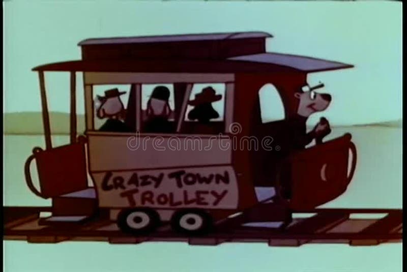 Cartoon of Trolley with Moving Tracks Stock Footage - Video of train ...
