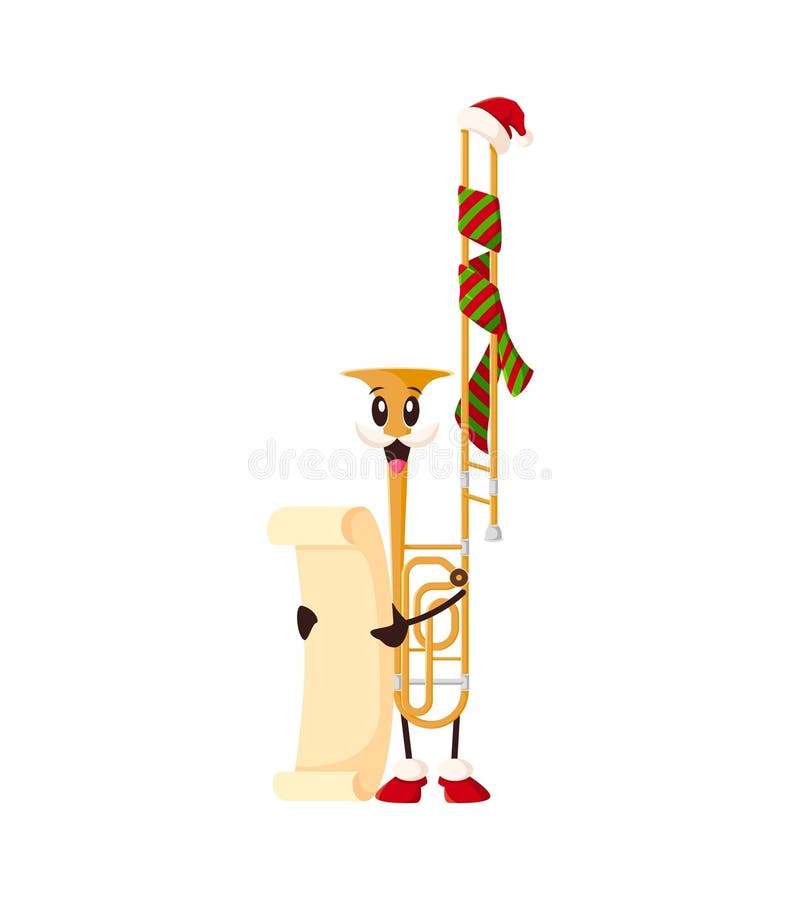Cartoon Trombone Musical Instrument Character Stock Illustration ...