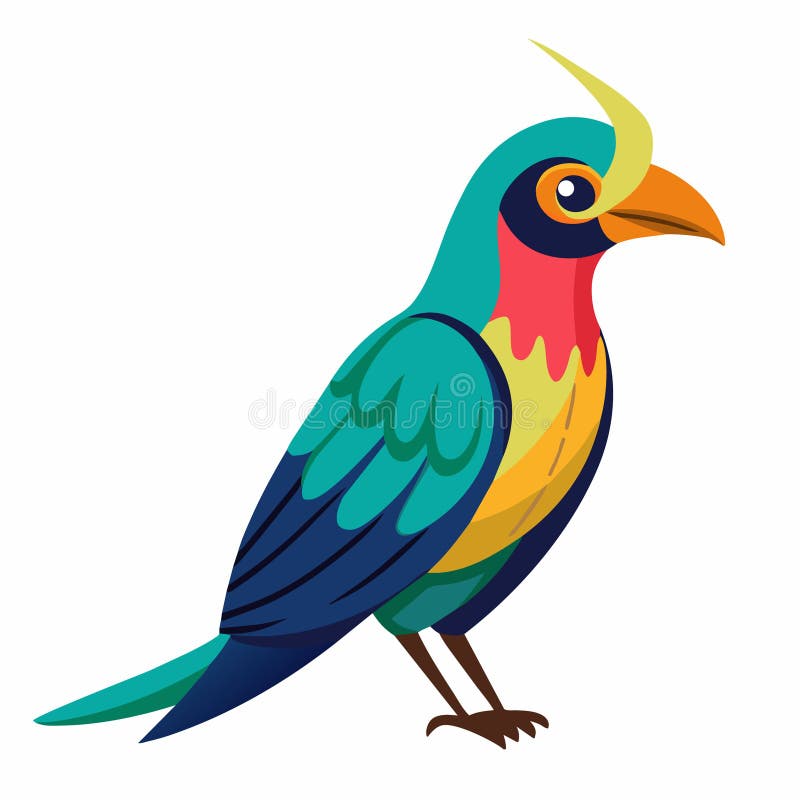 Cartoon tropical bird. stock illustration. Illustration of exotic ...