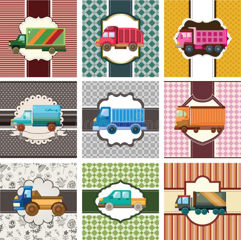 Cartoon truck card stock vector. Illustration of concrete - 22269873